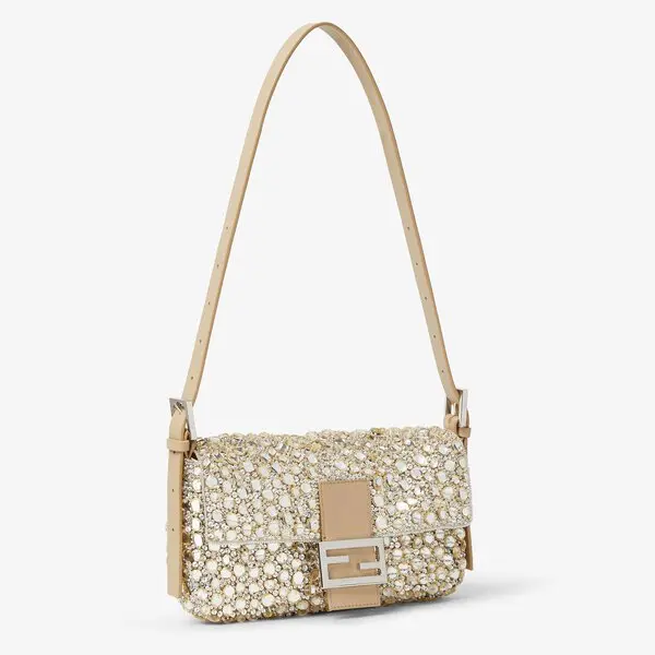 Fendi Baguette® 26424 Bag Embroidered With Cabochon Crystals